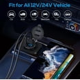 12-24V 4 Port Fast Car Charger Qc3.0 & Pd Usb C Outlet Socket For Boat ...