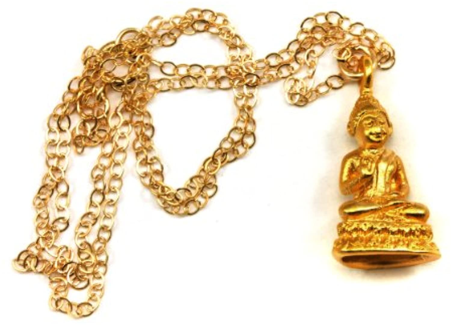 14k Gold Over Sterling Silver Pendant Sitting Buddha Small 14k Gold ...