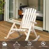 OverPatio Wooden Outdoor Rocking Chair, Patio Wide Seat Wooden Rocker ...