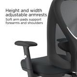 STAPLES Office Chair Black Mesh Back Adjustable Task Desk Chair with ...