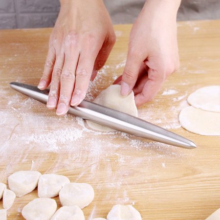 Stainless Steel Rolling Pin Kitchen Utensils Dough Roller Bake Pizza ...