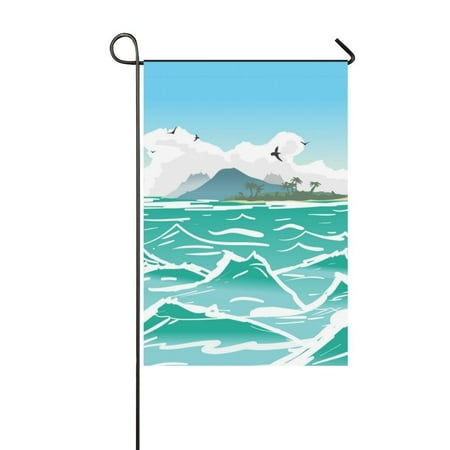 MYPOP Tropical Island Wave Sea Summer Landscape Outdoor Decorative Flag ...