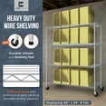 CAPHAUS NSF Heavy Duty Commercial Adjustable Wire Shelving w/ Wheels & Leveling Feet, Kitchen ...