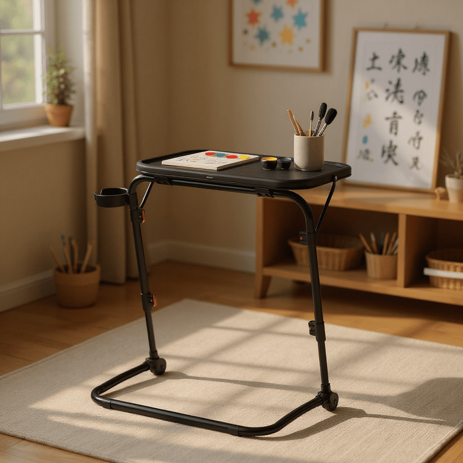 Click here for Homy Casa Folding Adjustable Desk With Wheels And... prices
