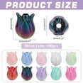 100Pcs UV Plated Opaque Acrylic Beads Iridescent Tulip Flower Mixed ...
