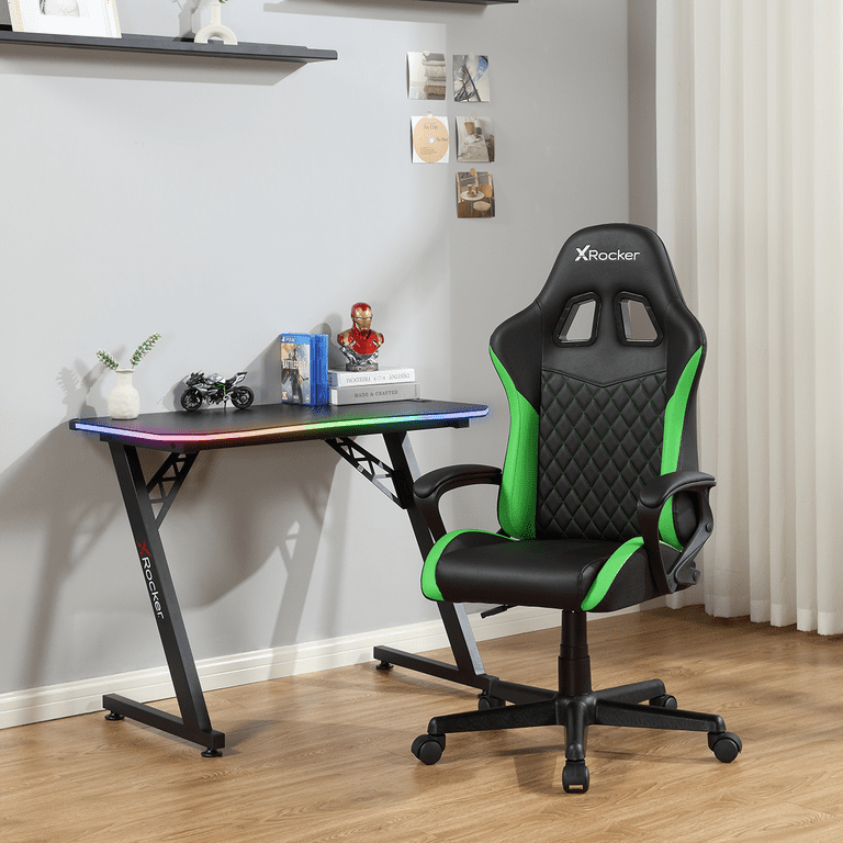 x Rocker Apex Junior PC Kids Gaming Chair Green