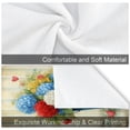 blue and white kitchen towels A blue bucket filled with red white and ...