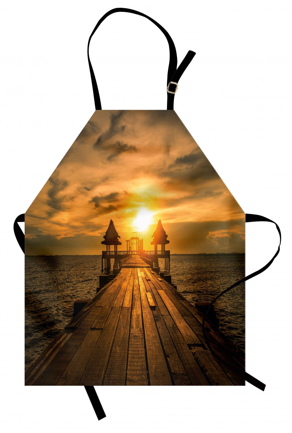 Beach Apron Wooden Dock Serene Bangkok Bay Morning Sunshine and Ocean ...
