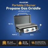Razor Universal Rolling Prep Cart w/25" Double Burner LP Propane Gas ...