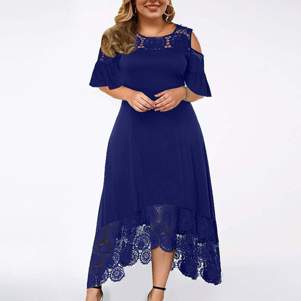 Wedding Guest Dresses For Women Plus Size Formal Maxi Dress Lace ...