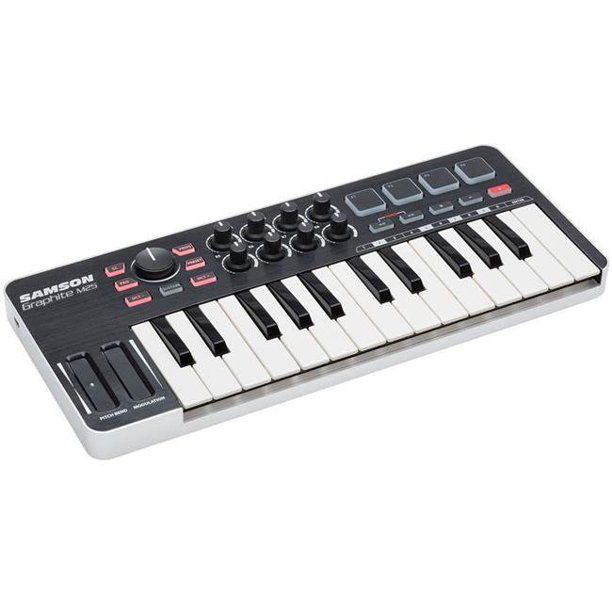 Samson Graphite 25-Key Mini Keyboard MIDI USB Controller - Walmart.com ...