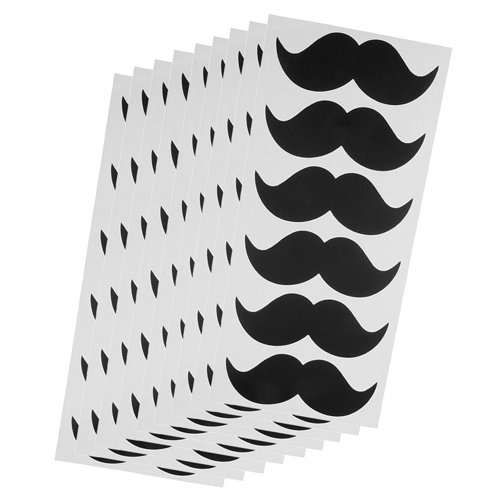 54PCS/PACK Mustache Decal Stickers Cup Stickers For Birthday Party ...