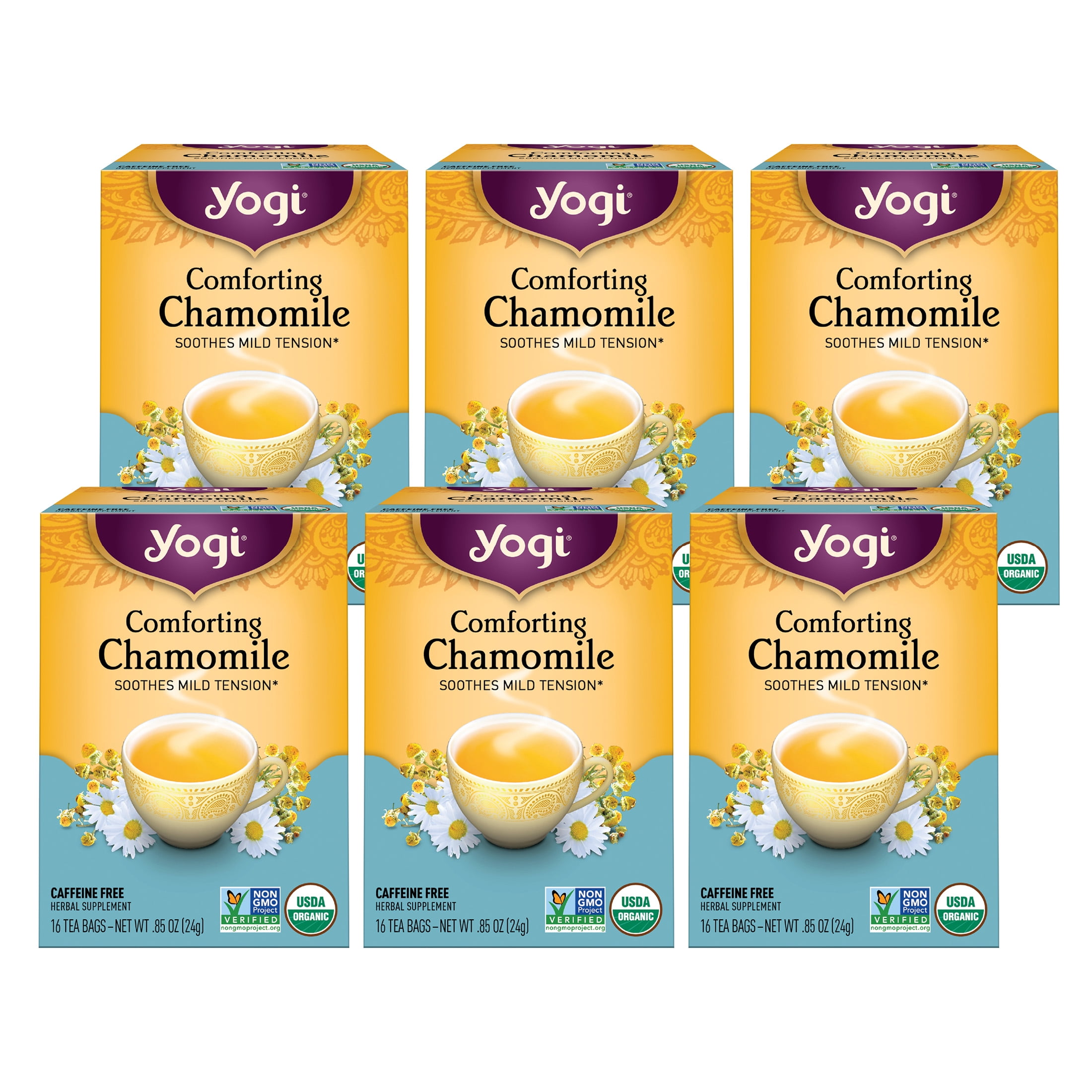 Yogi Tea Comforting Chamomile, Organic Herbal Tea, Wellness Tea Bags, 6 ...