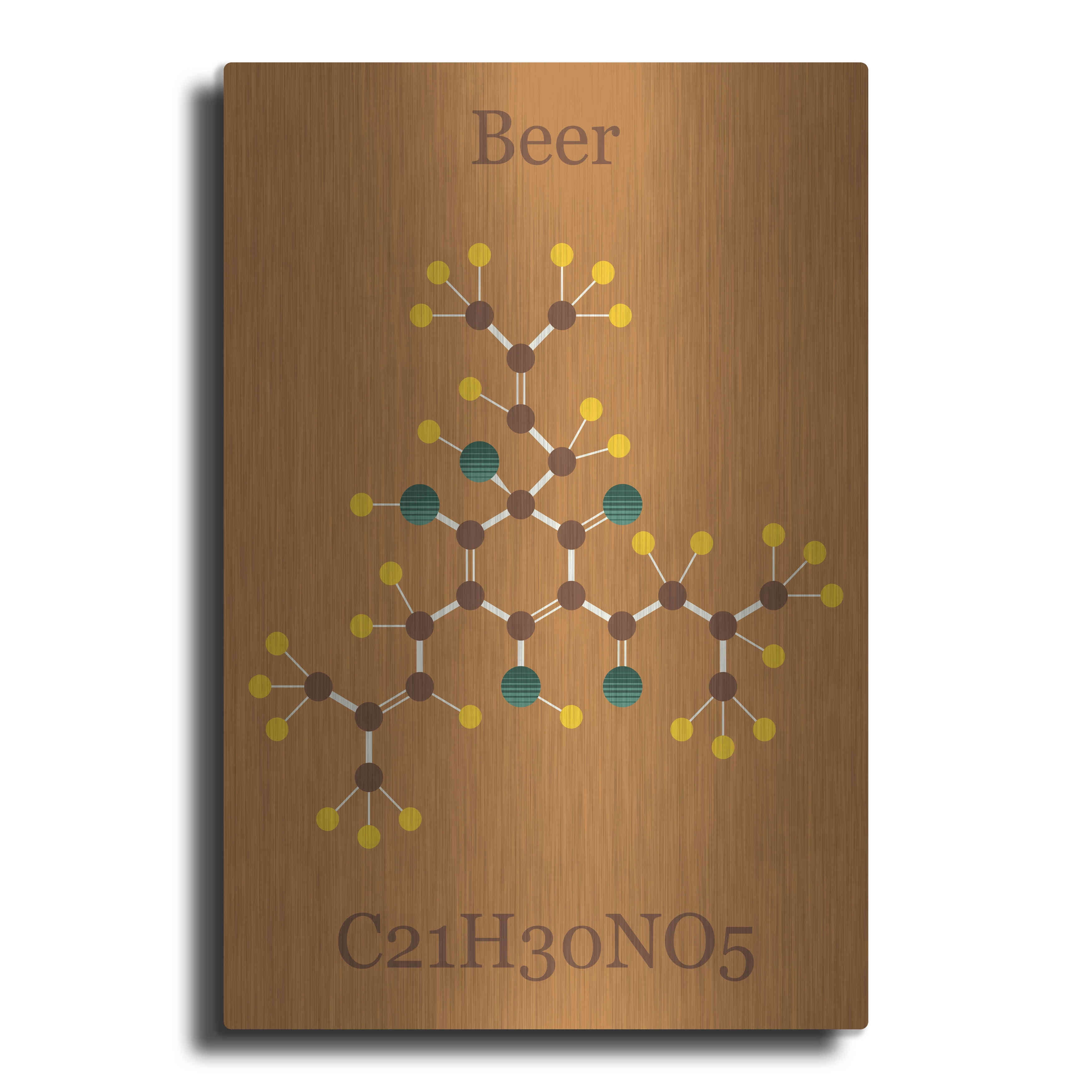 Luxe Metal Art 'Beer Molecule I' by Epic Portfolio, Metal Wall Art, 16 ...