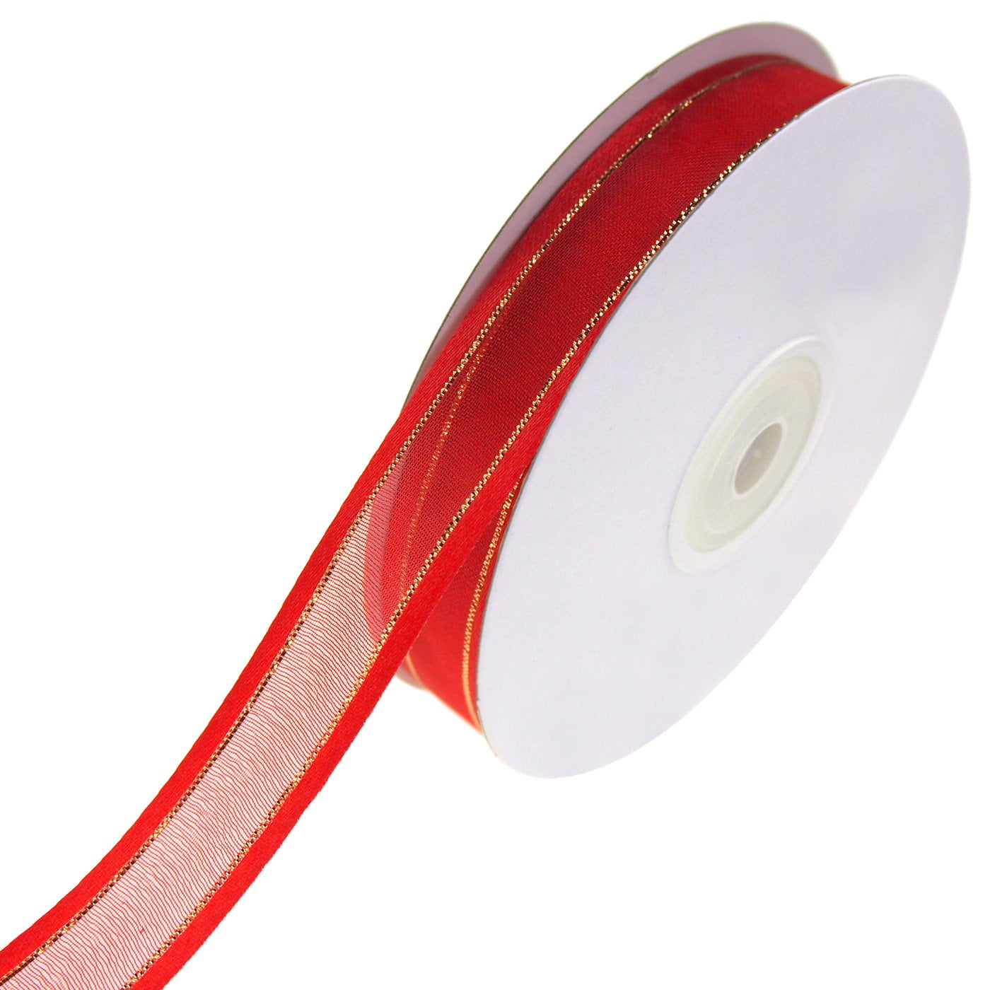 Gold-Lined Satin Edge Organza Ribbon, Red, 5/8-Inch, 25-Yard - Walmart.com