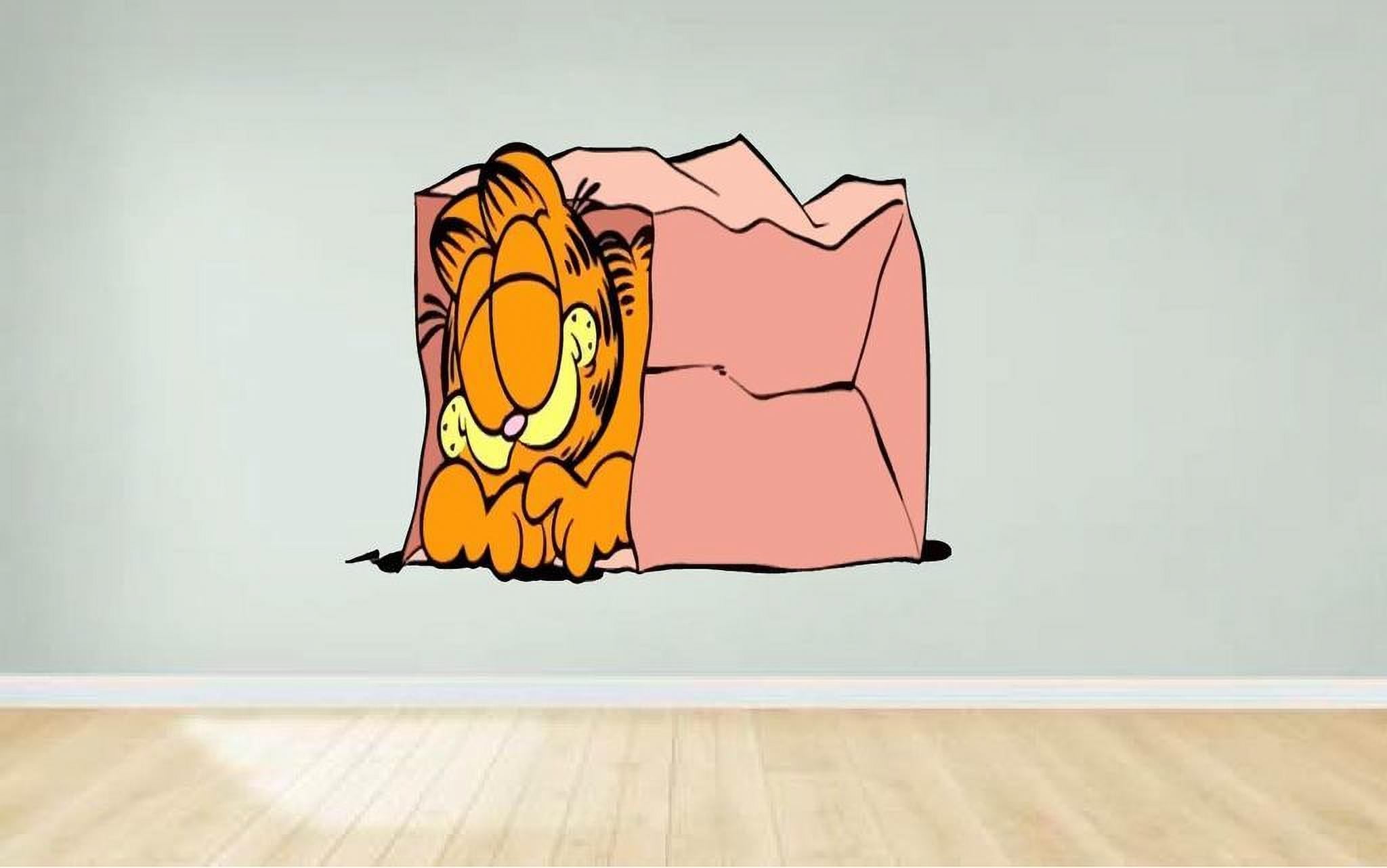 Garfield The Cat Sleeping Cartoon Character Wall Art Sticker Vinyl ...