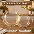Clear 200-Count Disposable Plastic Party Plates Set with Rim - Walmart.com