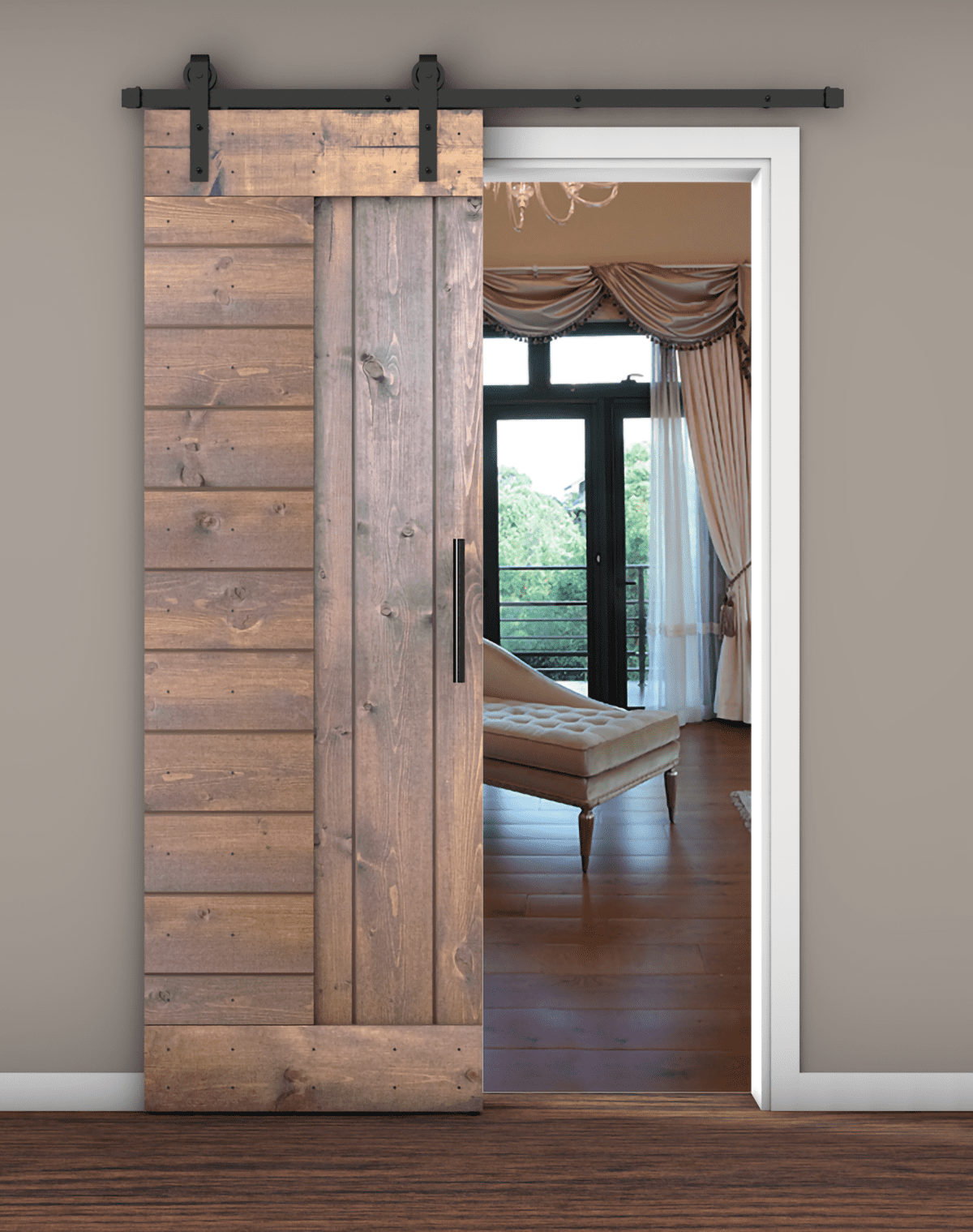 Essencaliy 28in x84in Solid Wood Barn Door, Made-in-USA Farmhouse ...