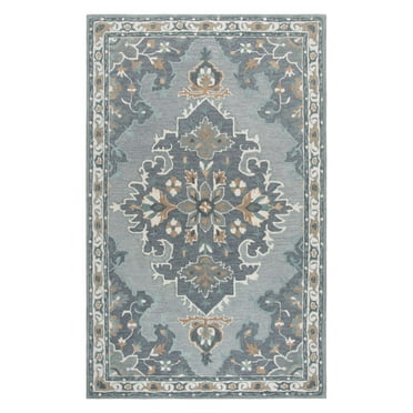 Rizzy Home Resonant Gray Central Medallion Shag 18" x 18" Area Rug ...