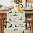 Burlap Table Runner 60 Inches Long, Cartoon Dinosaurs Mountain Non-Slip ...