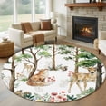 6ft Round Rug Spring Forest Animals Area Rugs for Living Room Bedroom ...