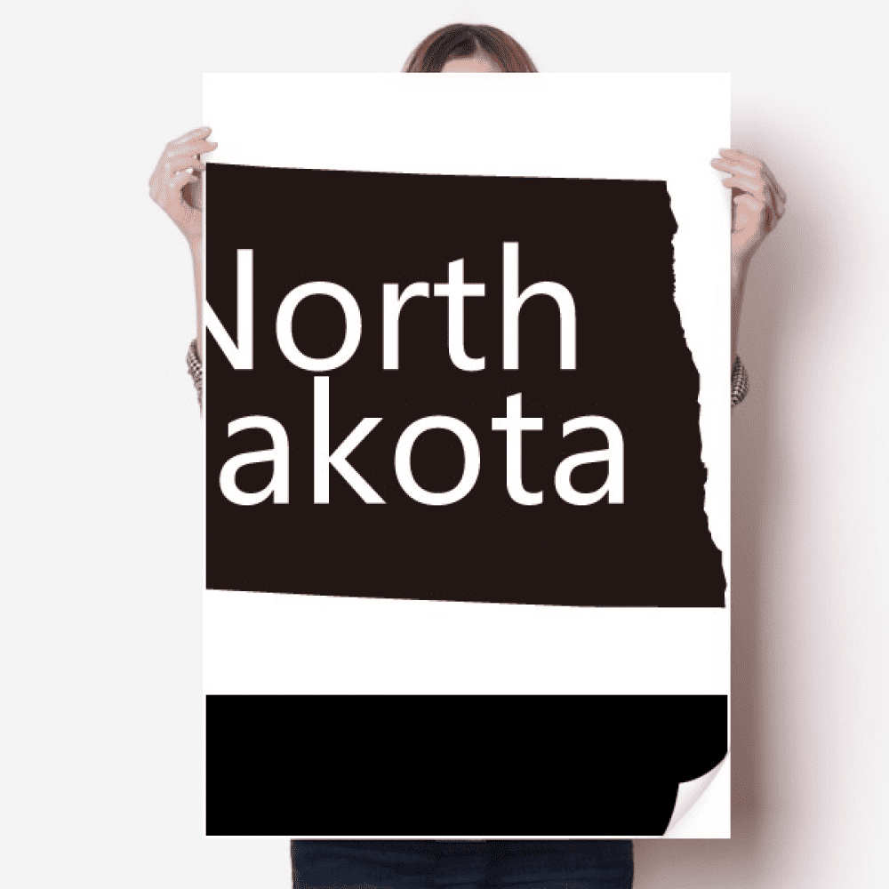 North Dakota America USA Map Outline Sticker Decoration Poster Playbill ...
