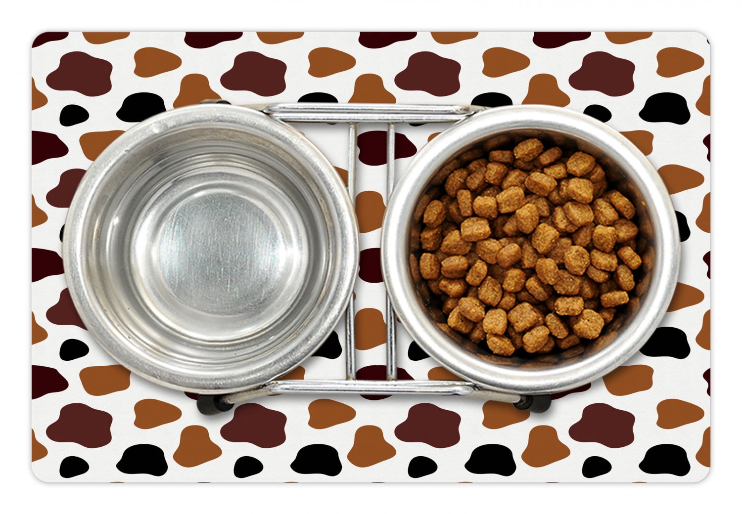 Cow Print Pet Mat for Food and Water, Cow Skin Animal Abstract Spots ...