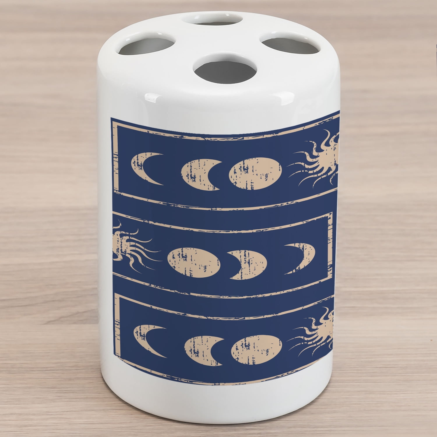 Geometry Ceramic Toothbrush Holder, Grungy Display Design of Planetary ...