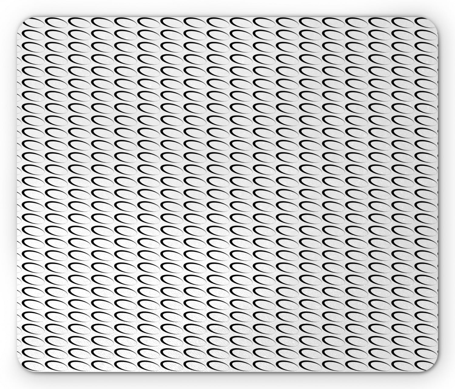 Black and White Mouse Pad, Minimal Pattern with Slanted Oval Shapes ...