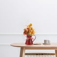 BESTYASH Rustic Dark Red Metal Flower Vase with Handle for Table ...