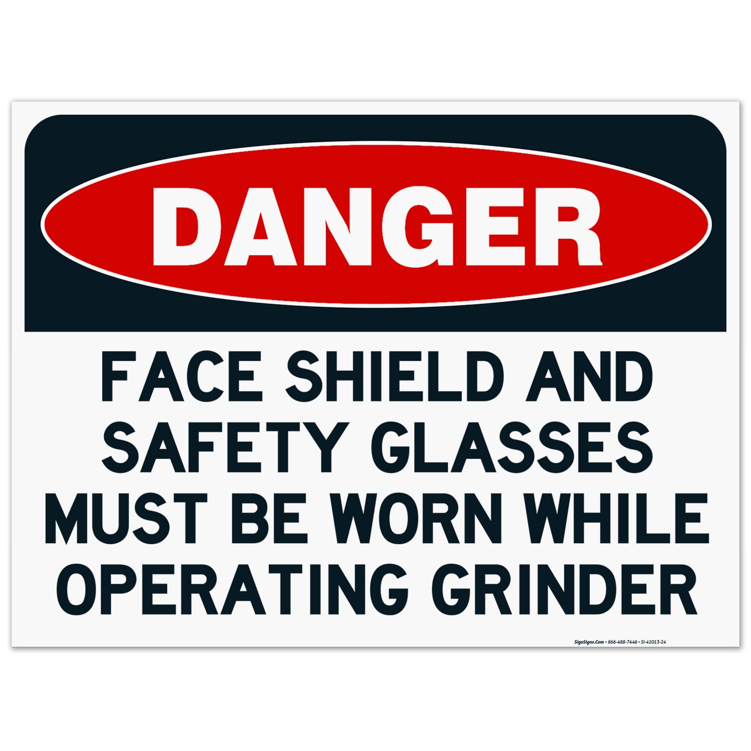Grinder Safety Sign, With Danger Header 18x24 Corrugated Plastic ...