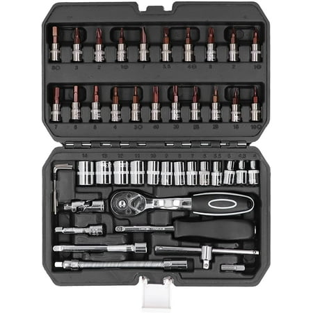 Ratchet Socket Kit, 46PCS/Set Small Ratchet Socket Kit with Wrench High ...