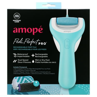 Amope Pedi Perfect Electronic Foot File - Regular Coarse, Blue ...