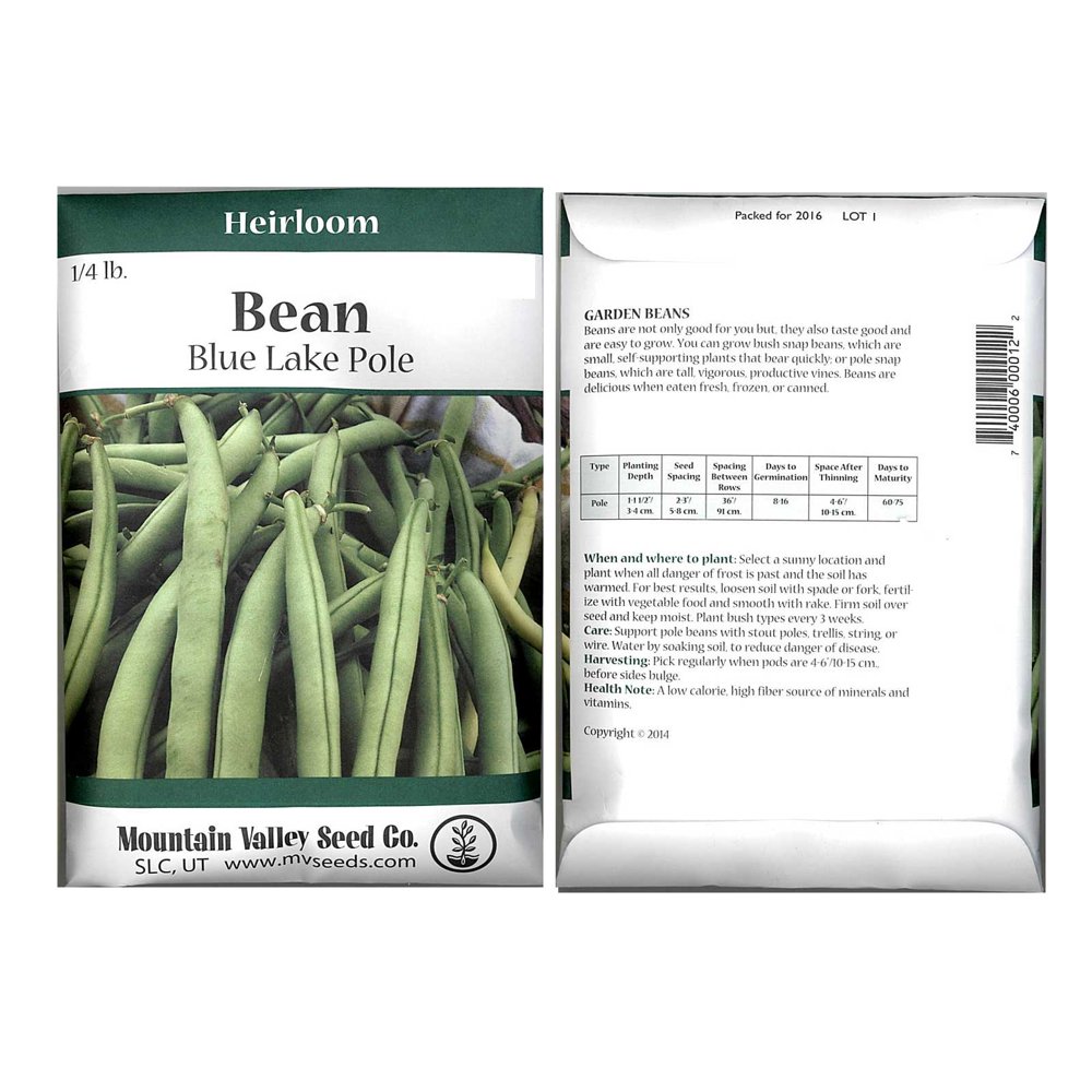 Blue Lake FM1K Pole Bean Seeds - 4 Oz Packet - Non-GMO, Heirloom ...