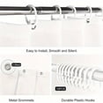 1pc Large Floral Shower Curtain - Semi-Sheer Bath Curtain With Hooks ...