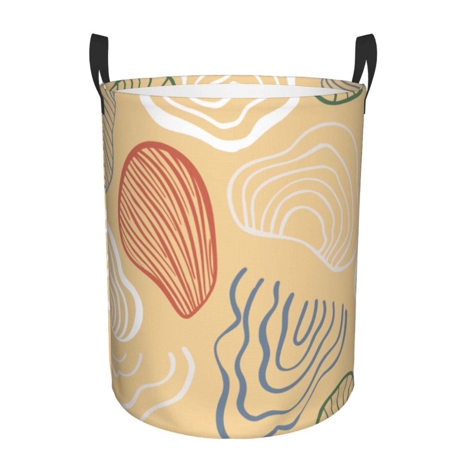 XMXT Collapsible Laundry Basket, Shell Texture Yellow Graffiti ...
