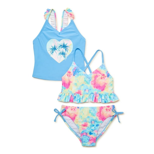 Shelloha Girls Bikini Cross Strap Top, Tankini Top and Bottoms Swimsuit ...