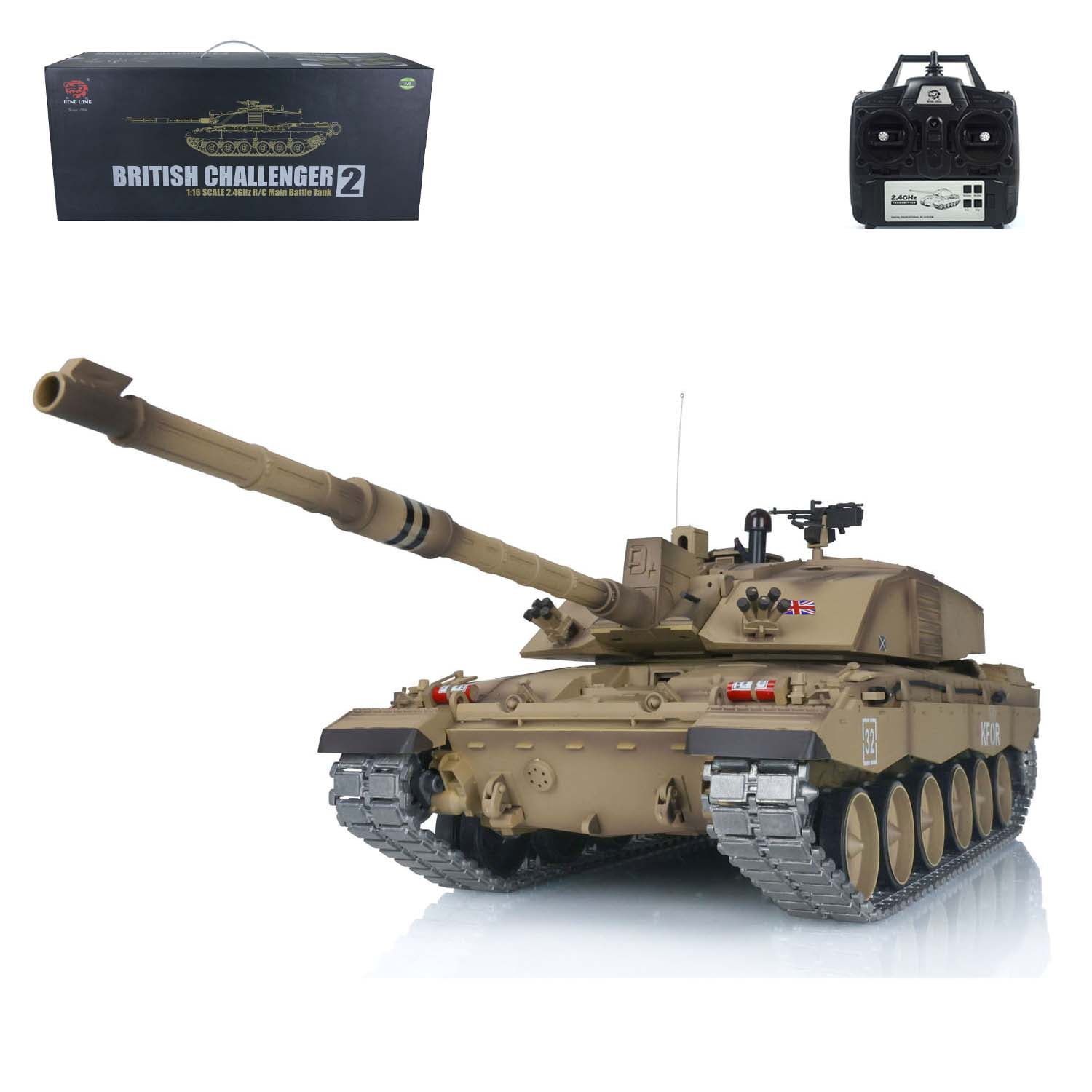 Upgraded 1/16 Scale TK7.0 Henglong Challenger II RC Tank Yellow 3908 ...