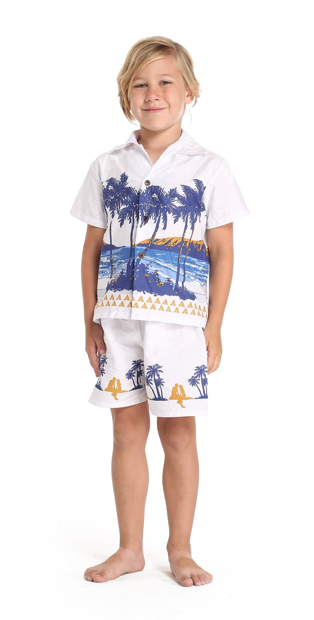 Hawaii Hangover Boy Aloha Luau Shirt Cabana Set in DiamoneHead Palms ...