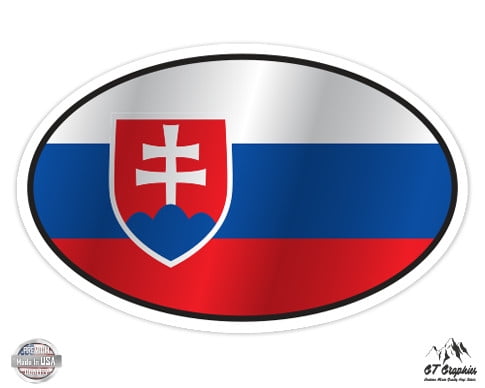 Slovakia Flag Oval - 12" Vinyl Sticker Waterproof Decal - Walmart.com