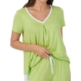 Secret Treasures Womens Sleepwear 2 Piece Knit Short Sleeve Top And