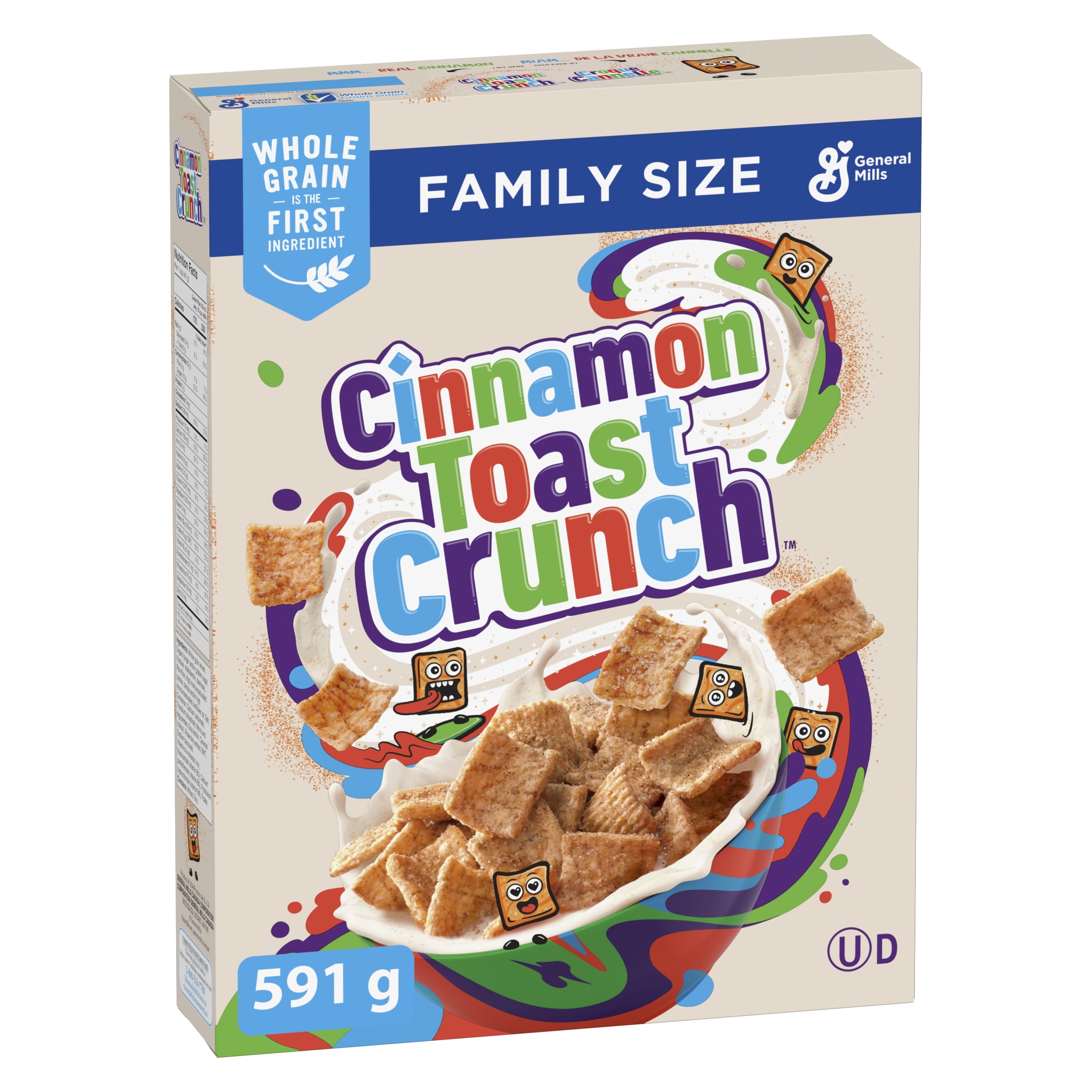 Cinnamon Toast Crunch Kids Breakfast Cereal, Family Size, Whole Grains ...