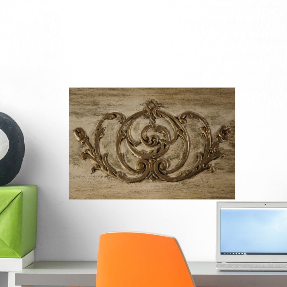 Vintage Scroll Work Wall Mural Decal by Wallmonkeys Vinyl Peel and ...