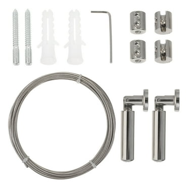 Walmart 15 Feet Black Metal Curtain Wire Rod Set with Decorative ...