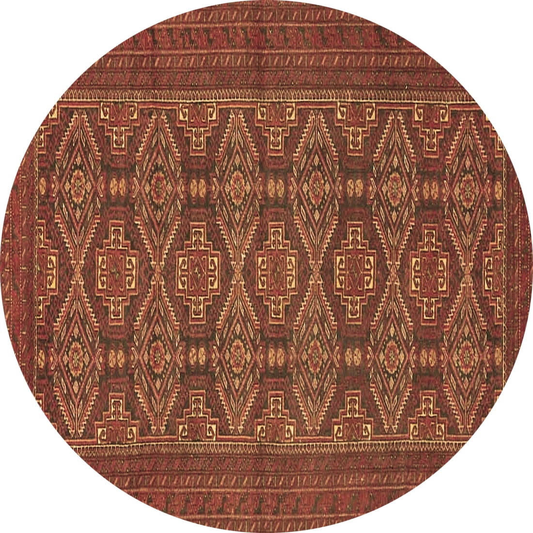 Ahgly Company Indoor Round Persian Brown Traditional Area Rugs, 6 ...