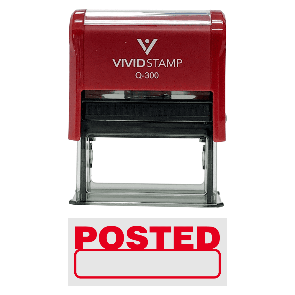 Basic Posted Self-Inking Office Rubber Stamp (Red) - Large - Walmart ...