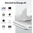 Unitek USB Charging Pads with 8 iPads Simultaneously, White, 10 Ports ...