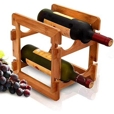 Wine rack Wine rack Free Standing 4 Bottles Wood Wine Display Rack ...