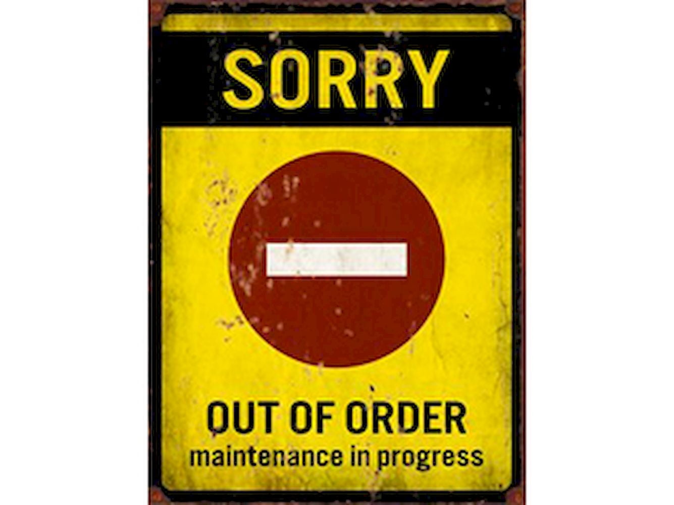 "Out Of Order" Metal Sign - Walmart.com
