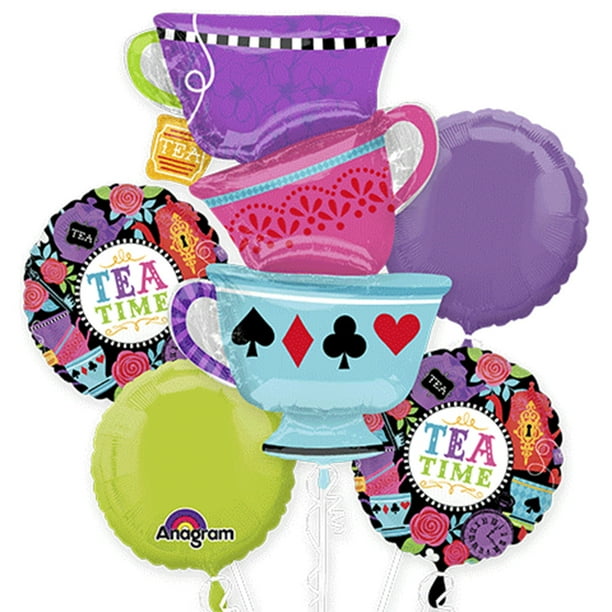 Tea Time Theme Foil / Mylar Balloon Bouquet - Walmart.com